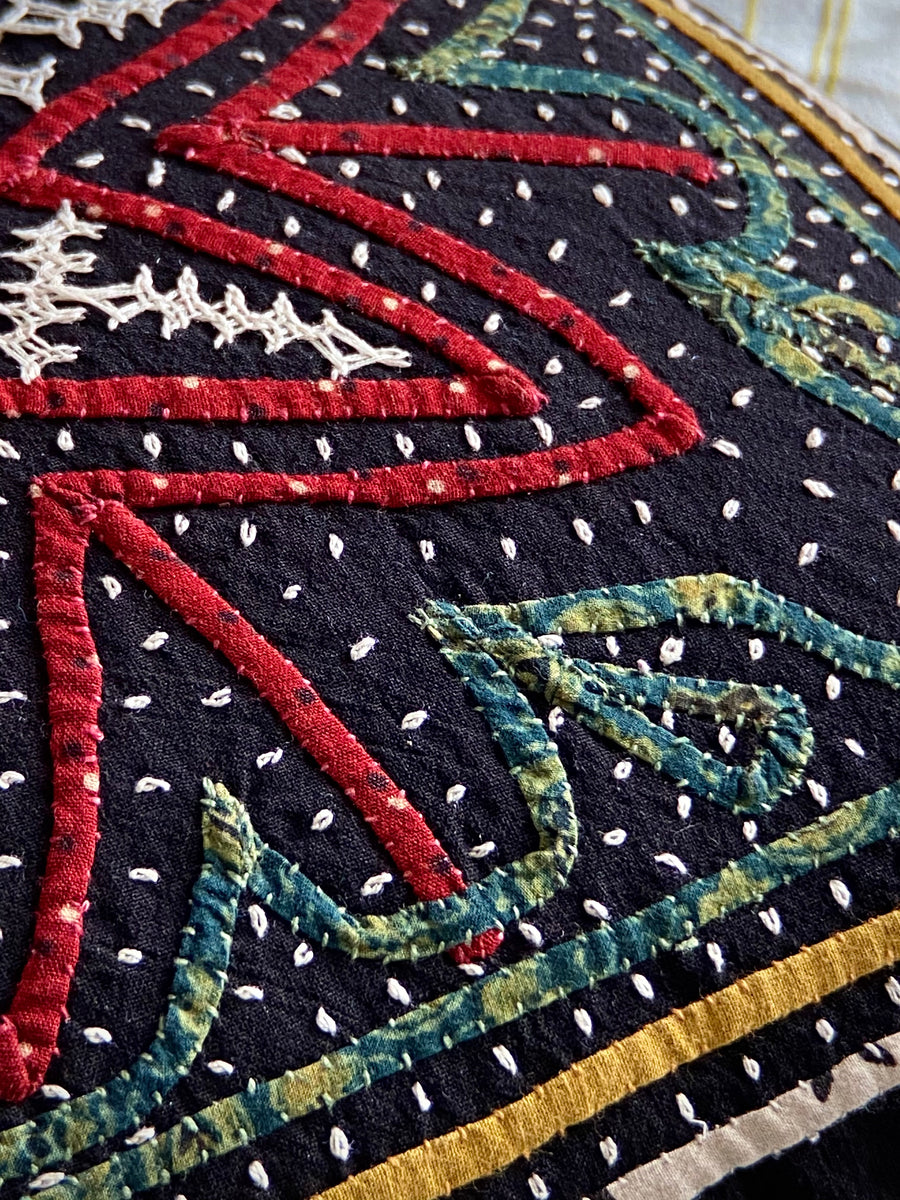 Large Rabari Appliqué Technique Cushion Cover | Kala Cotton | by Ratib ...